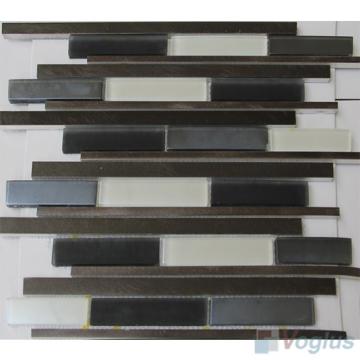 Linear Glass Metal Mosaic Tiles VB-GMH91 - Voglus Mosaic