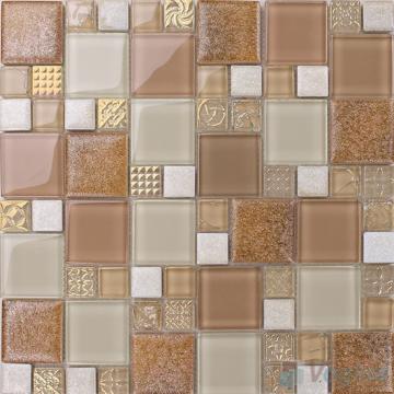 French Pattern Magic Glass Mixed Ceramic Mosaic Tile VB-GCM74 - Voglus ...
