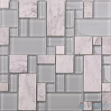 French Pattern Magic Glass Mixed Ceramic Mosaic Tile VB-GCM85 - Voglus ...