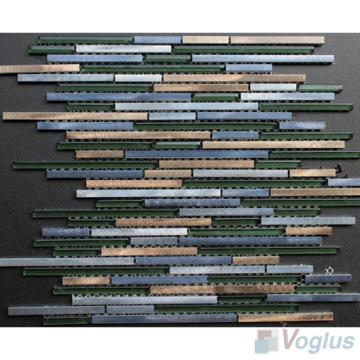 Matrix Glass Mixed Aluminum Mosaic Tile VB-GMR98 - Voglus Mosaic